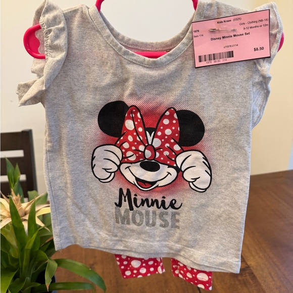 Disney | Matching Sets | Minnie Mouse Gray And Red Outfit | Poshmark